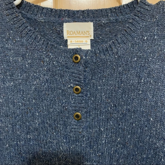 Roaman's | Sweaters | Vintage Roamans Blue Short Sleeve Sweater Large ...